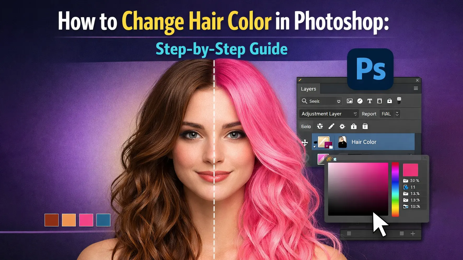How to Change Hair Color in Photoshop (Easy Step-by-Step Guide)